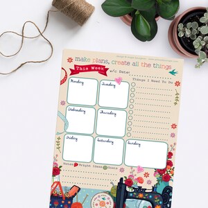 Printable Weekly Planner for Crafting Craft Weekly Schedule - Etsy