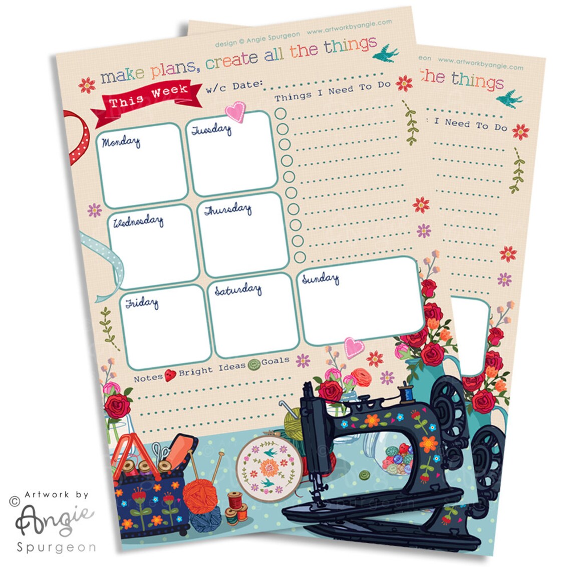 Printable Daily & Weekly Craft Planners | Etsy