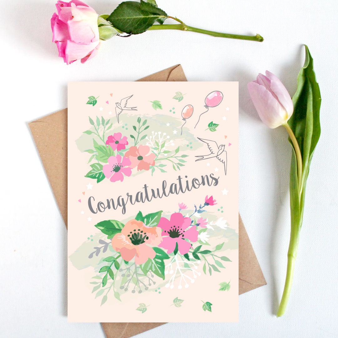 Congratulations Card Large Card A5 Congratulations Celebration ...