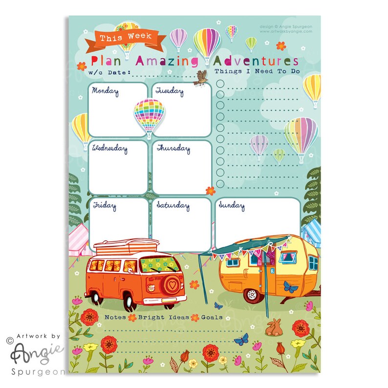 Printable Weekly Planner Adventure and Travel Planner To Do | Etsy