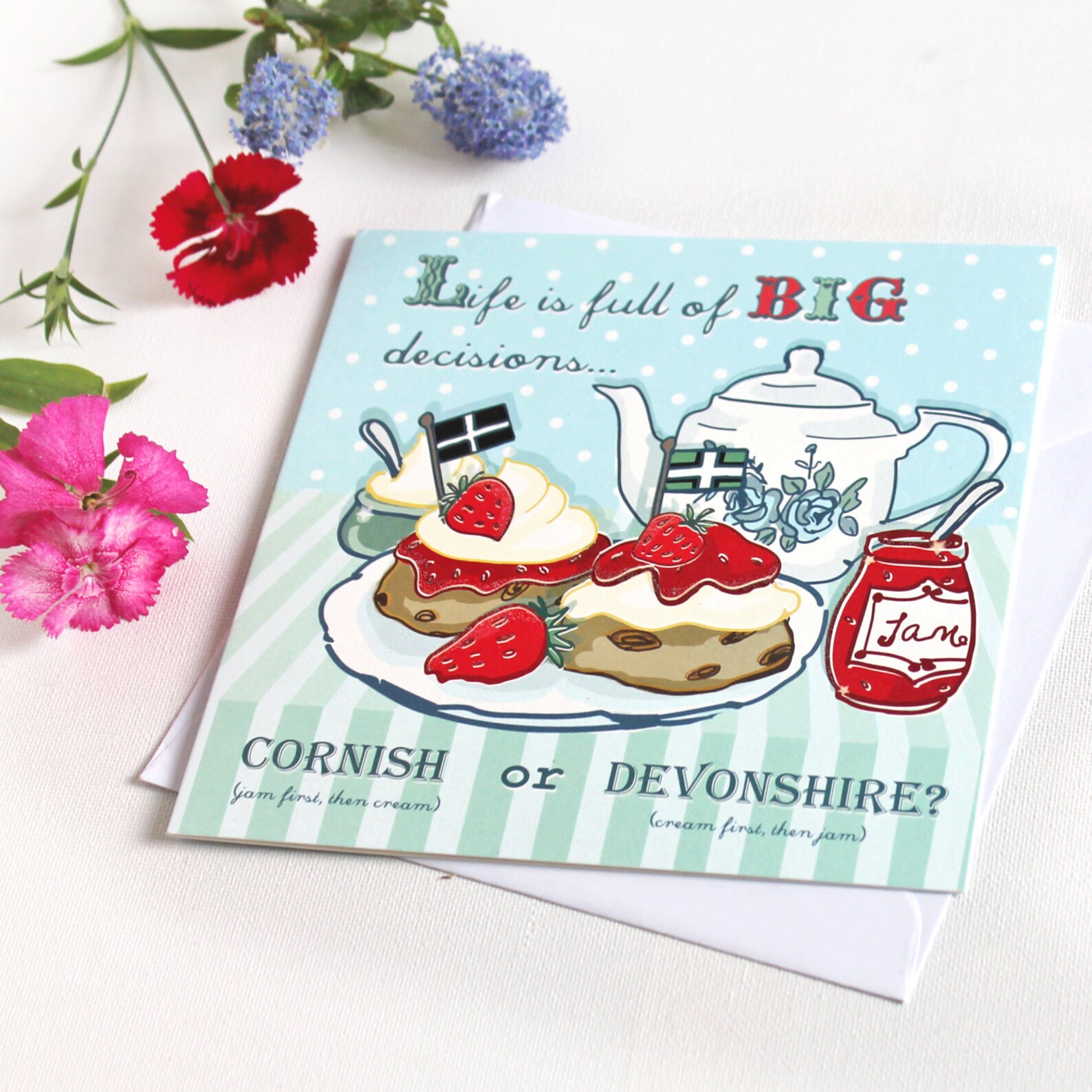Cream Tea Card Cream Tea Greetings Card Big Decisions | Etsy