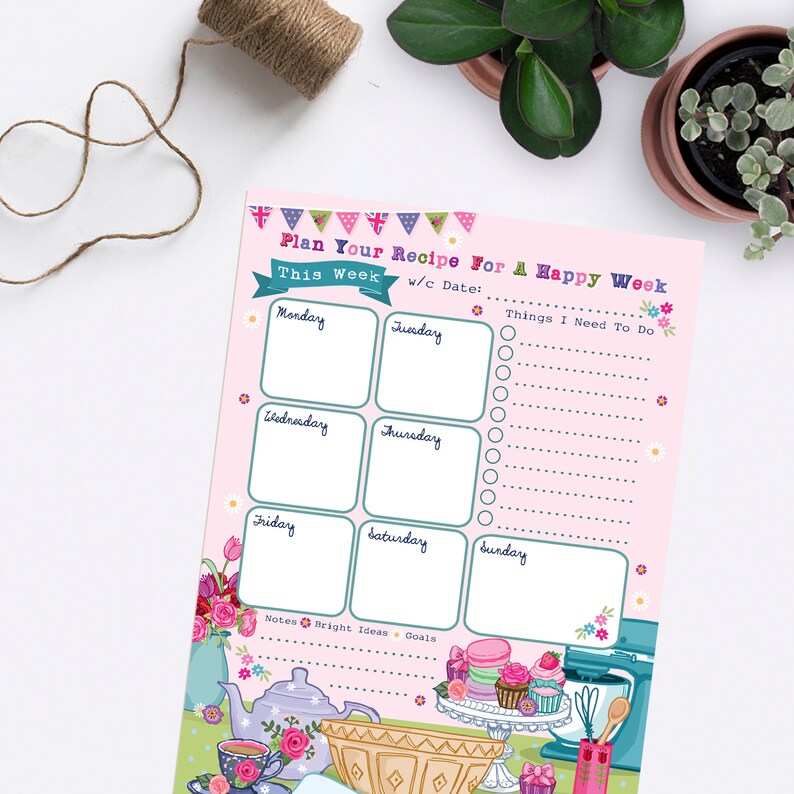 Printable Weekly Kitchen Planner Weekly Baking Planner - Etsy