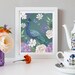 Peacock and Floral Illustration Print, Botanical Wildlife Wall Art ...