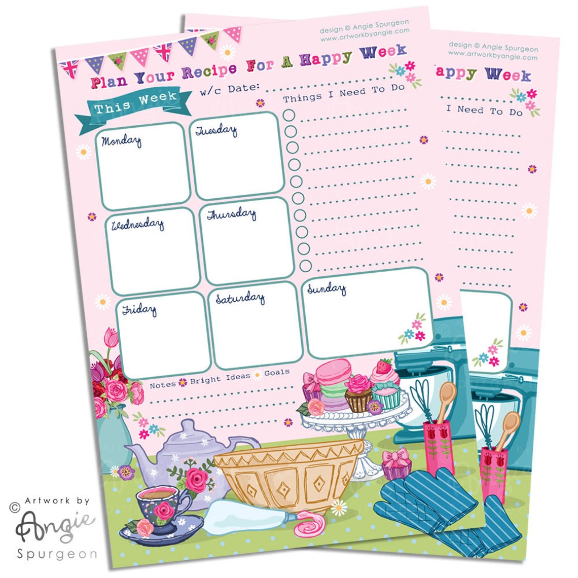 Printable Weekly Kitchen Planner Weekly Baking Planner - Etsy