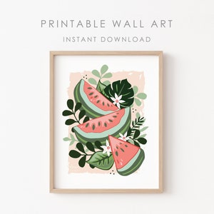 Set of 3 Printable Kitchen Wall Art of Summer Fruits, Peaches ...