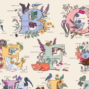 Alphabet Poster of Nature, Large A to Z of Wildlife Wall Art Print - Etsy