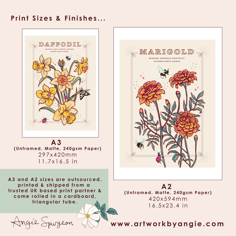 Large A3 and A2 Sized Unframed Prints From Any of the Designs in This ...