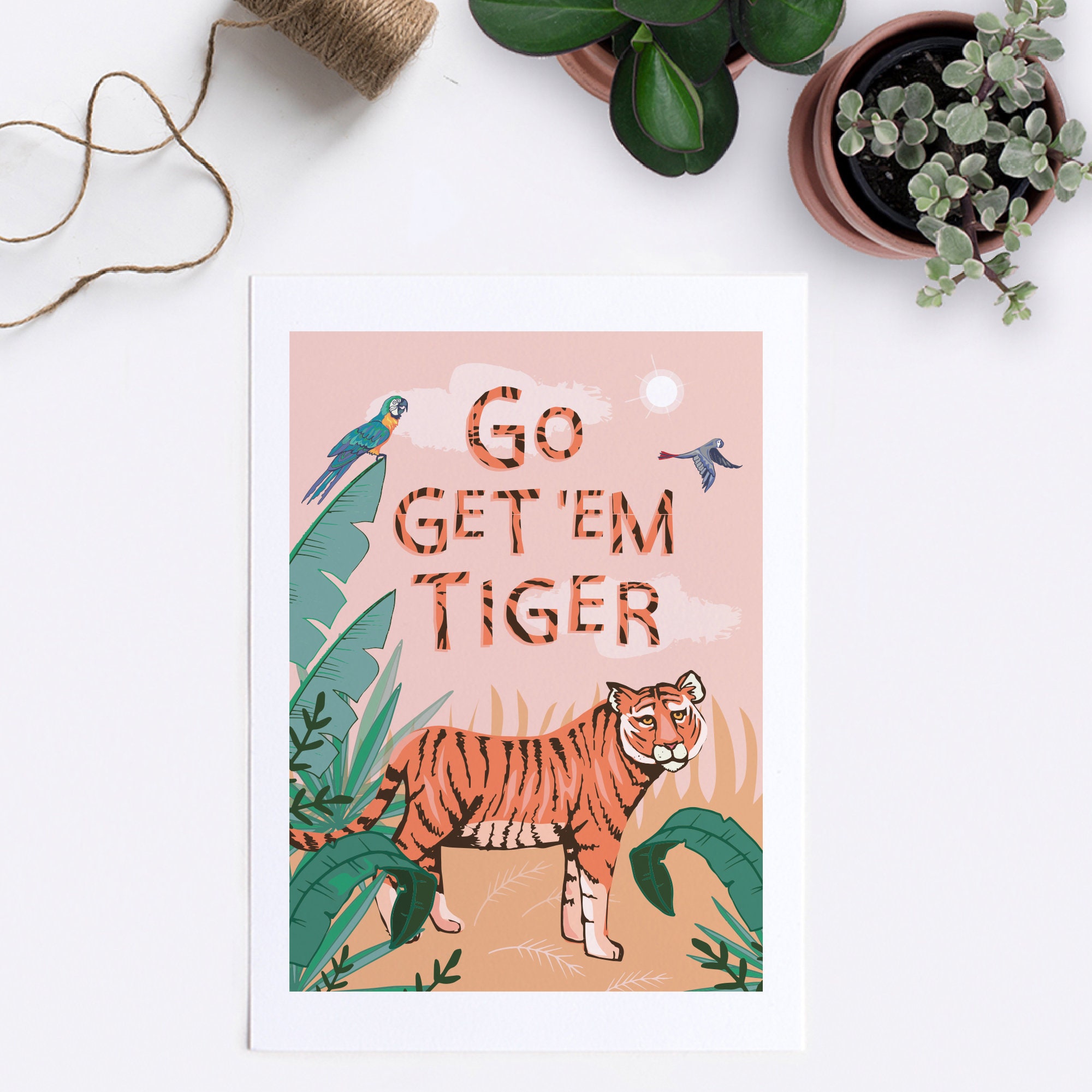 Go Get Em Tiger Wall Art Print Nursery Wall Art Tiger Quote - Etsy UK