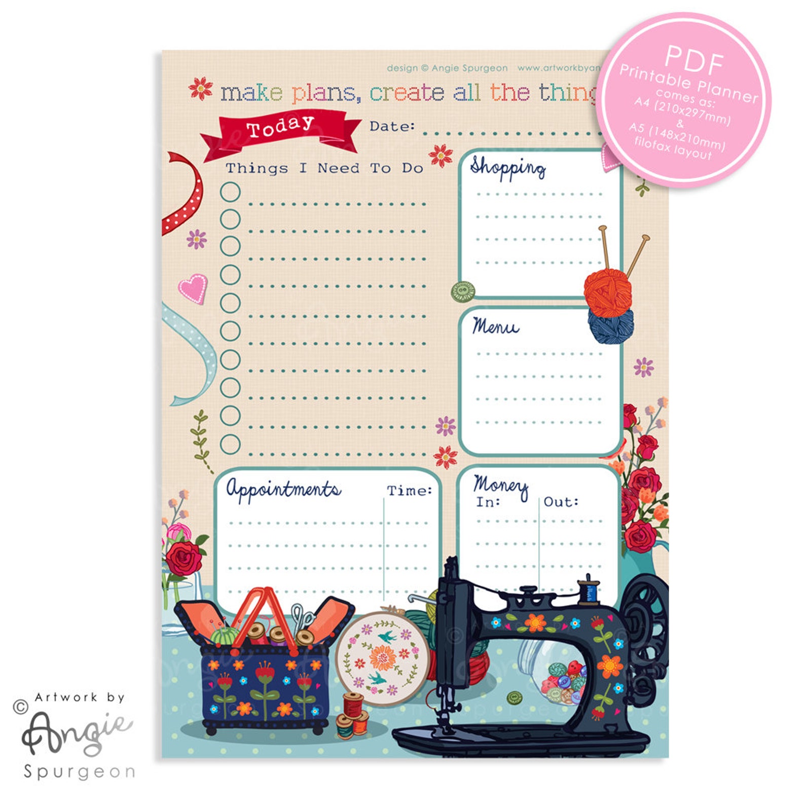 Printable Daily & Weekly Craft Planners | Etsy
