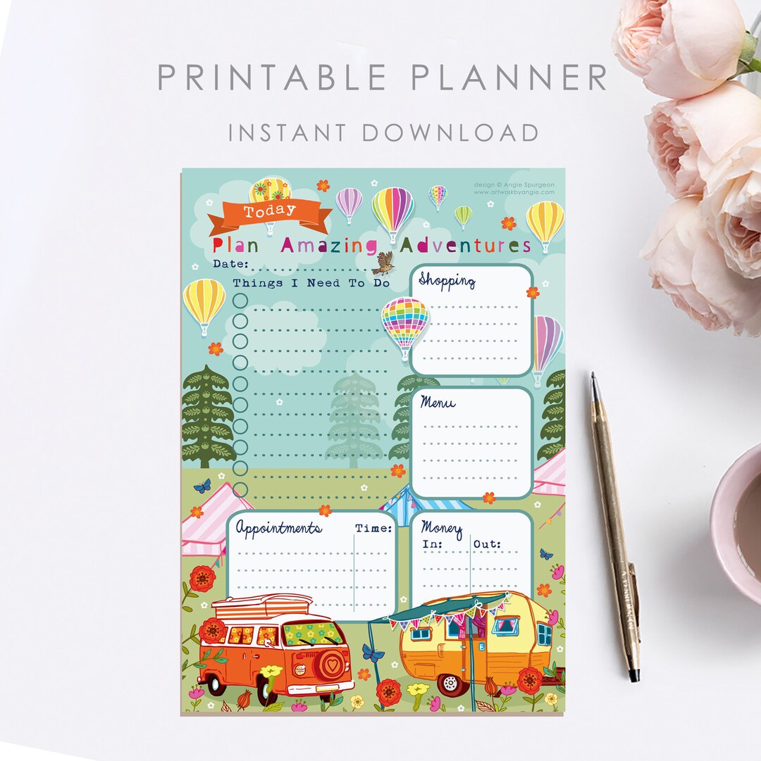 Printable Daily Planner, Summer Holiday Planner, Plan Amazing ...