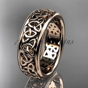 Celtic Infinity Wedding Band 14k Gold Celtic Trinity Knot Wedding Band ...