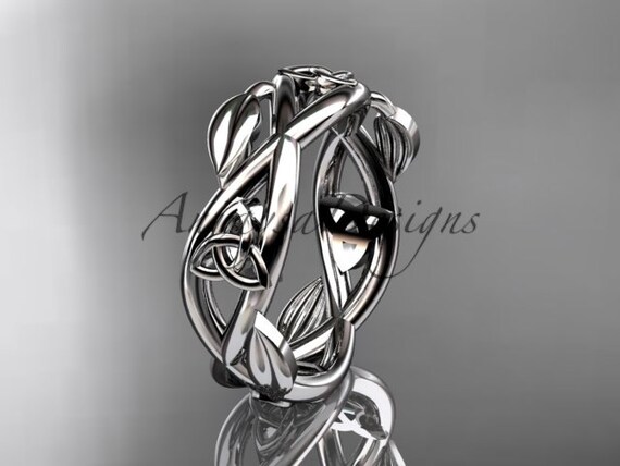 Platinum Celtic Trinity Knot Wedding Band Triquetra Ring - Etsy