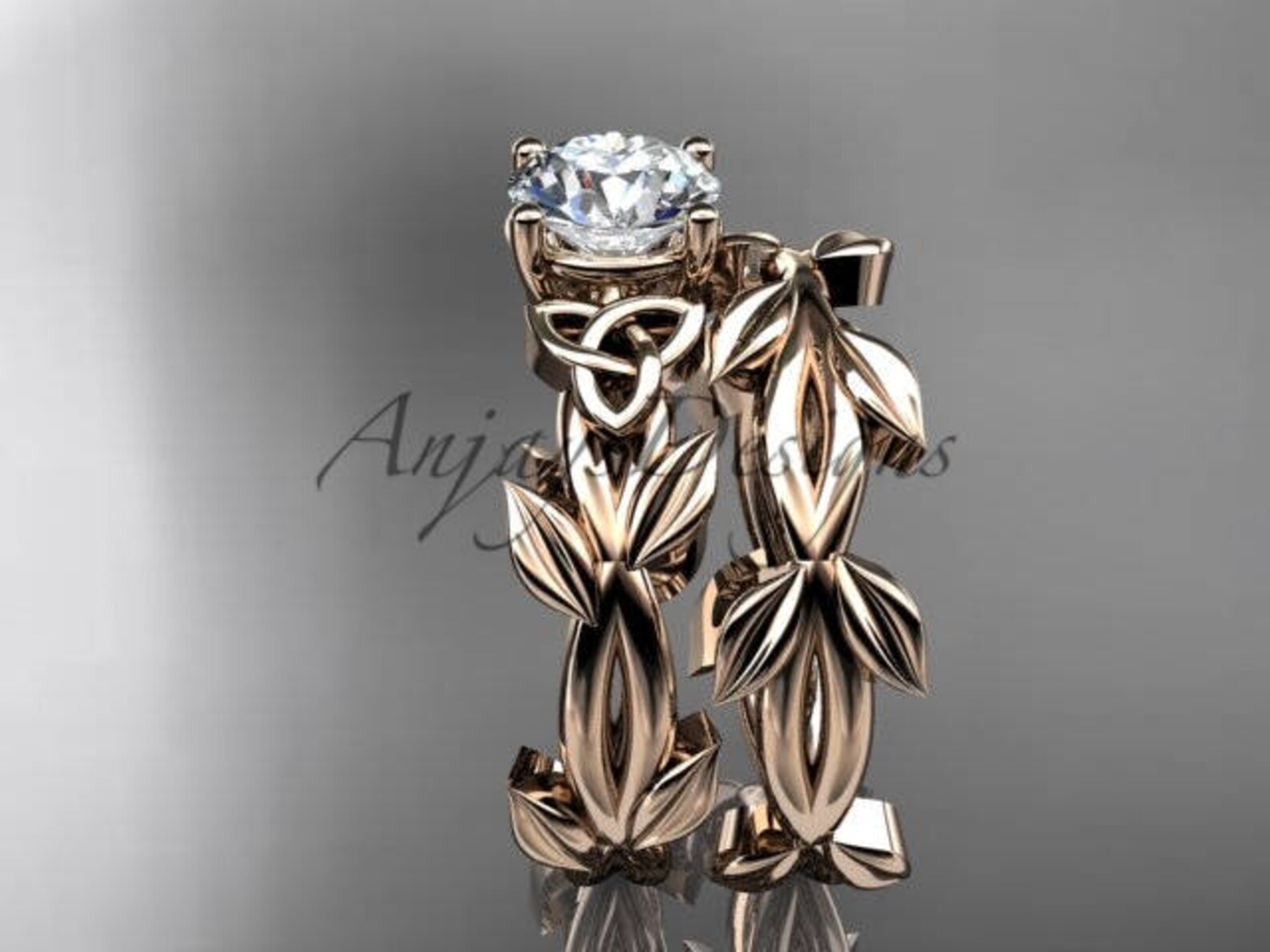 Celtic Engagement Ring Set Celtic Bridal Set Celtic Wedding | Etsy