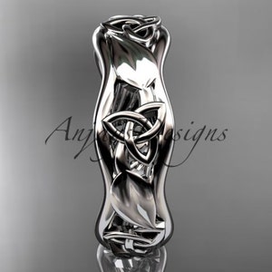 Celtic Wedding Band Platinum Bridal Band Celtic Trinity Knot Wedding ...