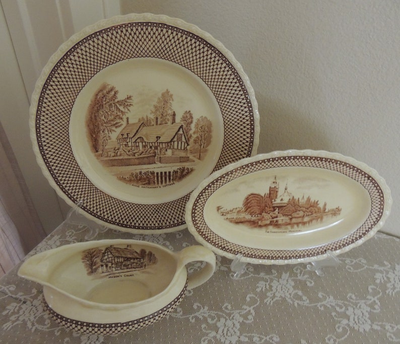 3 SHAKESPEARE LAND Vintage Pieces by Myott & Sons English Pottery ...