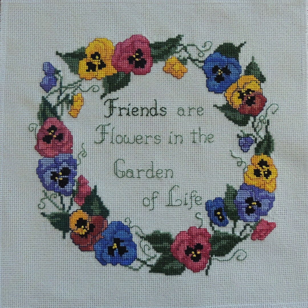 PANSY FRIENDS NEEDLEPOINT Vintage Needlework Project Completed and ...