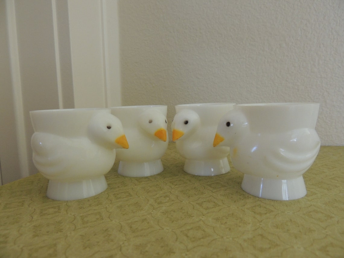Vtg EGG CUPS Set of FOUR 4 Chick or Duck Plastic Egg Cups - Etsy