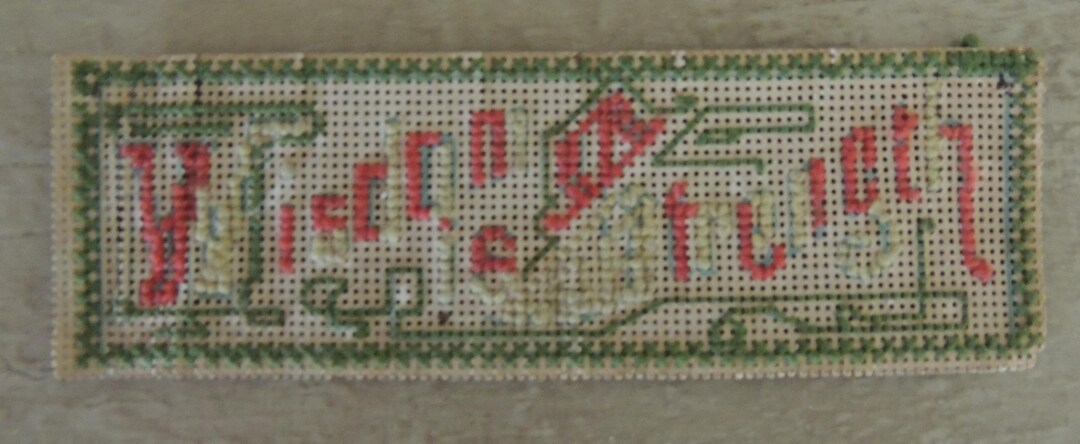VICTORIAN PUNCHED PAPER Motto "wisdom is Strength" Early 1900s Small ...