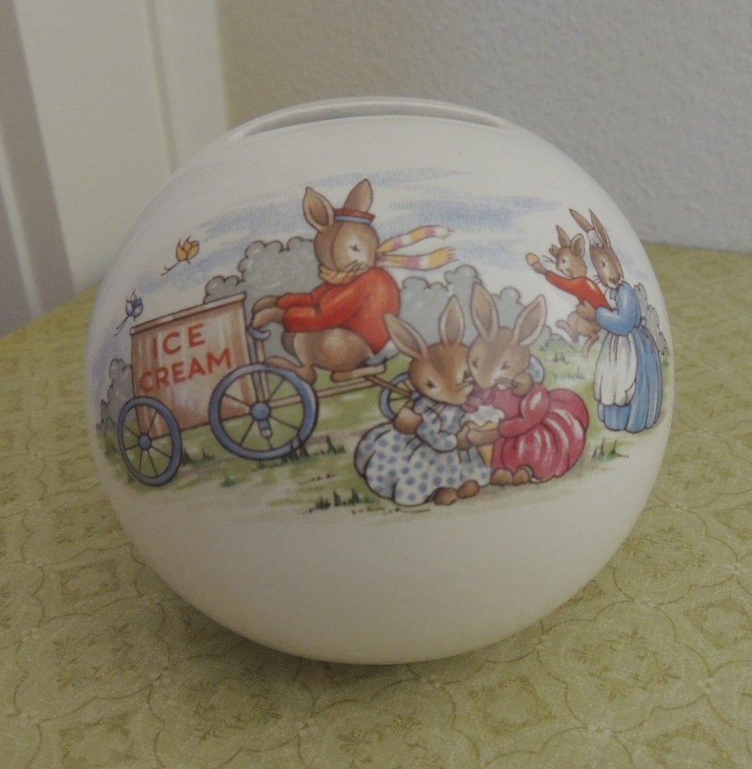 BUNNYKINS BANK Vintage Royal Doulton Ceramic "ball" Bank Bunnies With ...