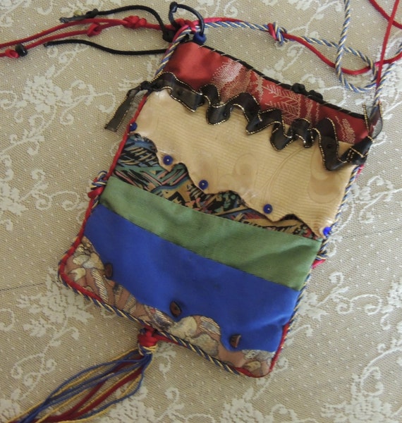 velvet satin cord purse - Gem