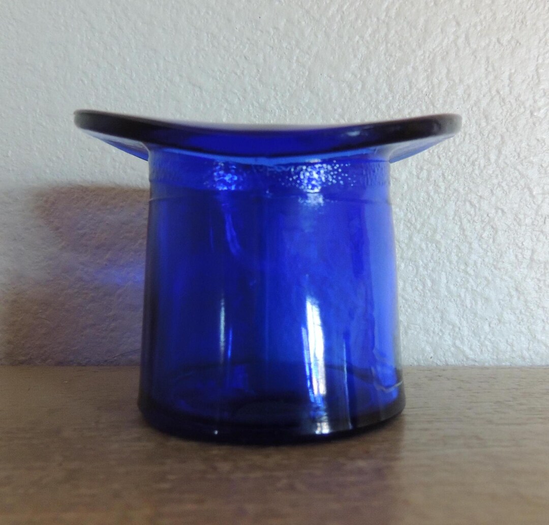 COBALT TOP HAT Vintage Blue Glass "top Hat" Toothpick Holder, Small ...
