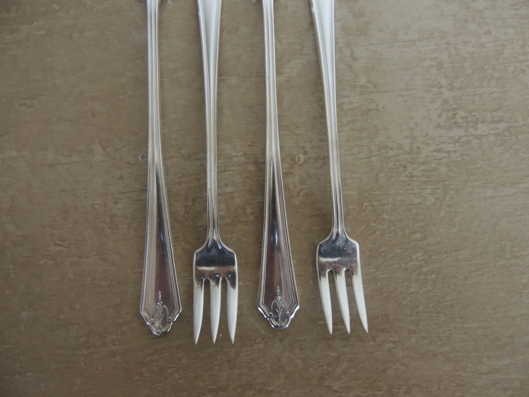 4 COCKTAIL FORKS Vintage 1930s Art Deco Pattern "gloria-el Royale ...