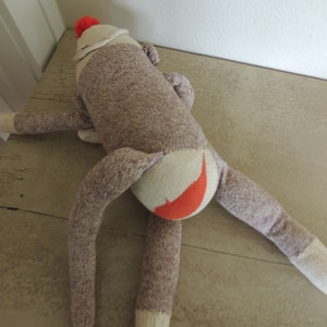 FUNKY MONKEY Vintage SOCK Monkey 19" Long Well-loved Midcentury Soft ...