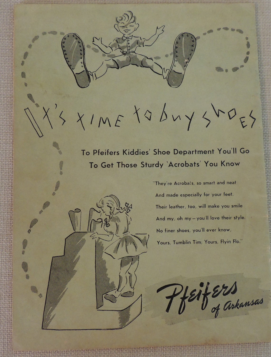 1946 Acrobat Shoe Co. Booklet tumblin Tim & Flyin Flo | Etsy