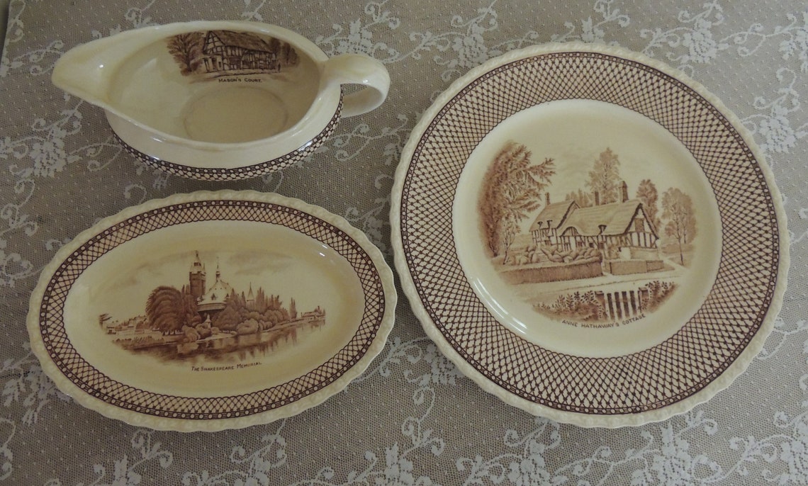 3 SHAKESPEARE LAND Vintage Pieces by Myott & Sons English Pottery ...