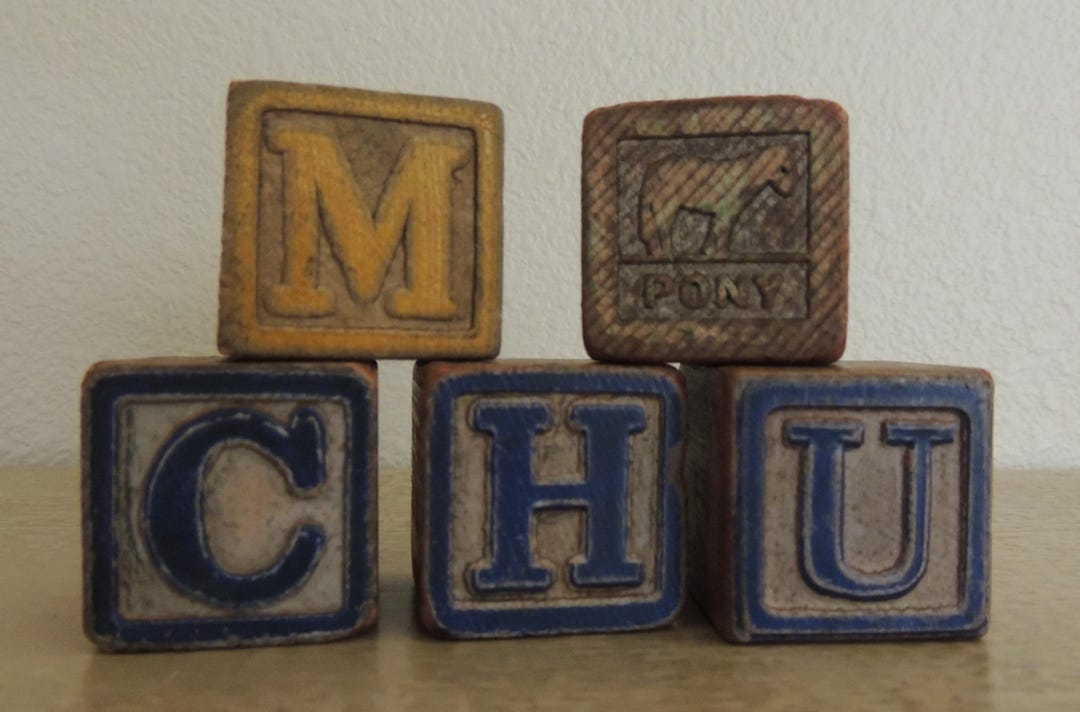 5 VINTAGE ABC BLOCKS Wooden 1.25 Square Alphabet Blocks 1940s, Maybe ...