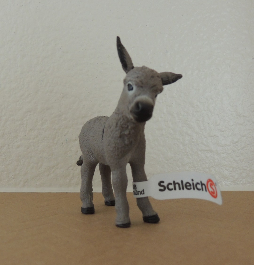 SCHLEICH DONKEY Vintage Resin Farm Animal Original Tag 2.75" Tall ...