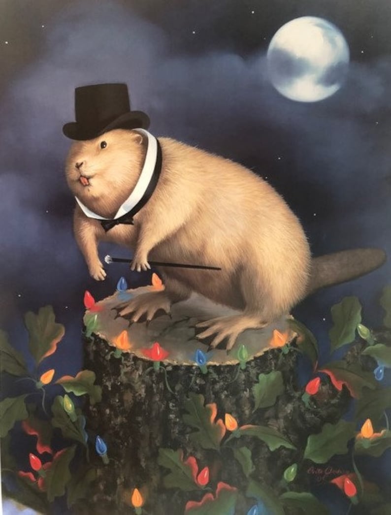 Whimsical BEAVER Signed & Numbered Fine Art Print by Noted Southern ...
