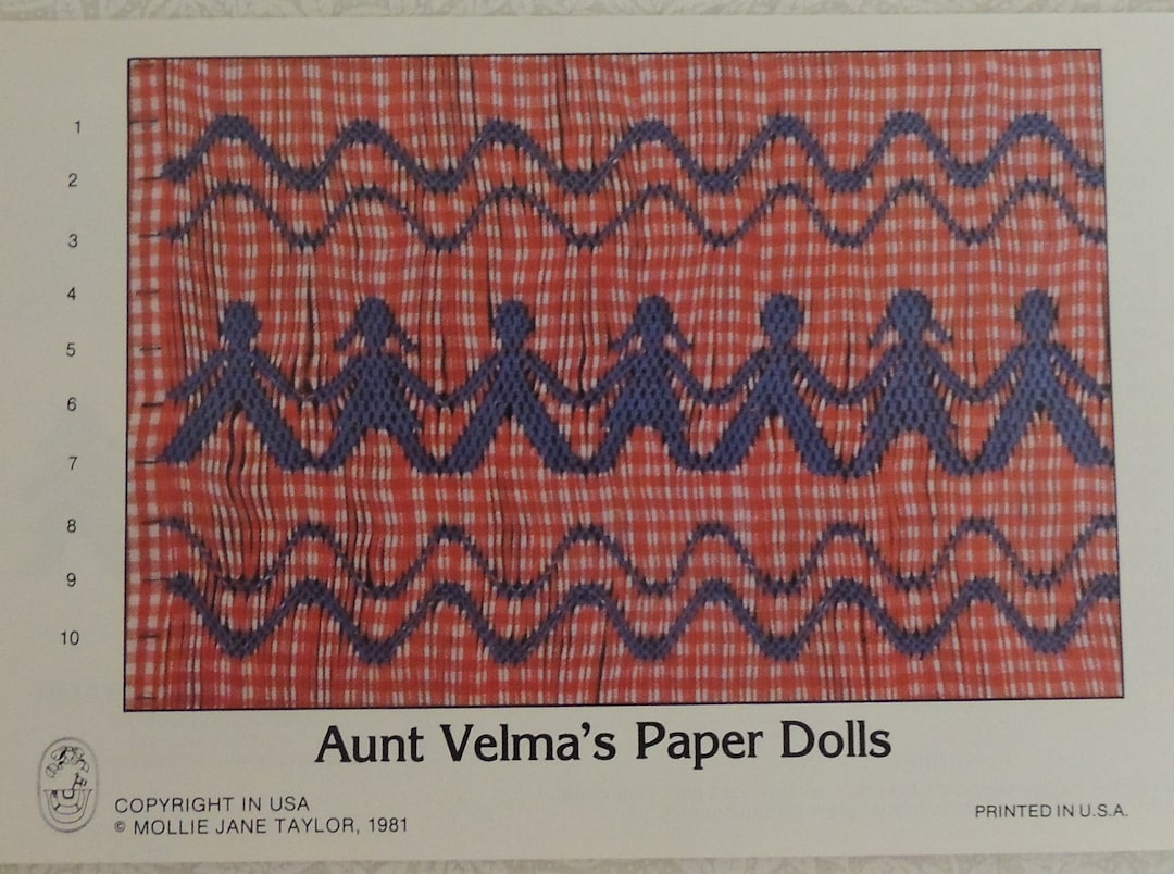 PAPER DOLLS SMOCKING Pattern Plate Nostalgic Design by Mollie - Etsy