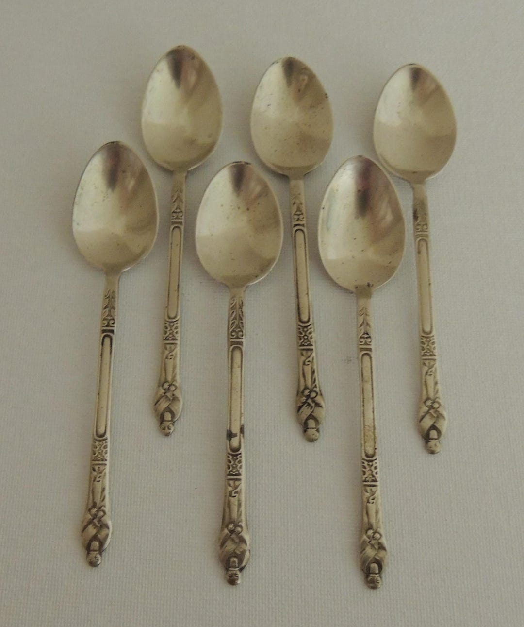 6 DEMITASSE SPOONS Antique Demitasse Coffee Spoons With Figural ...