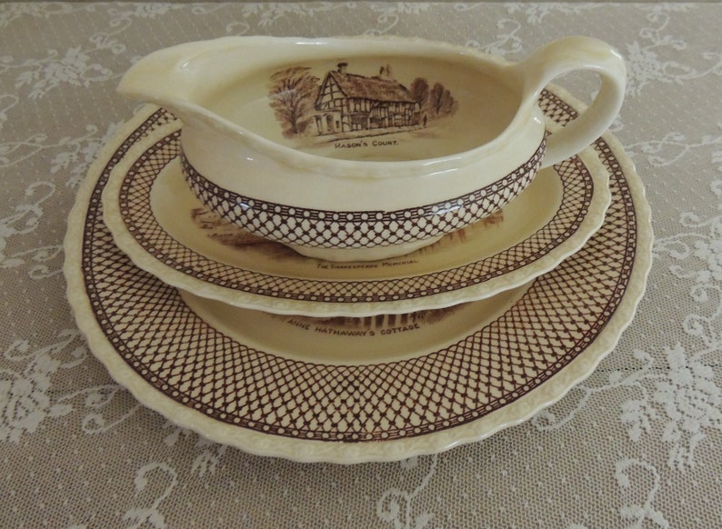 3 SHAKESPEARE LAND Vintage Pieces by Myott & Sons English Pottery ...