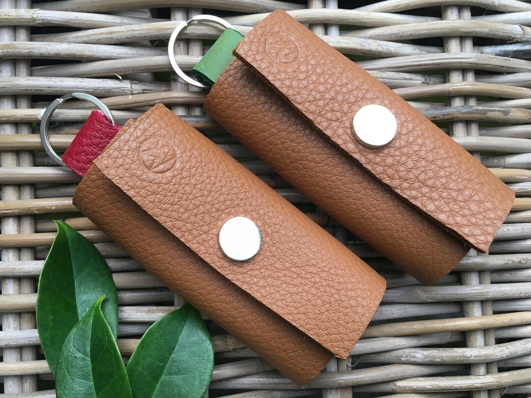 Handmade in UK 2-colour Soft Thick Tan Leather Key Pouch Key Case Key ...