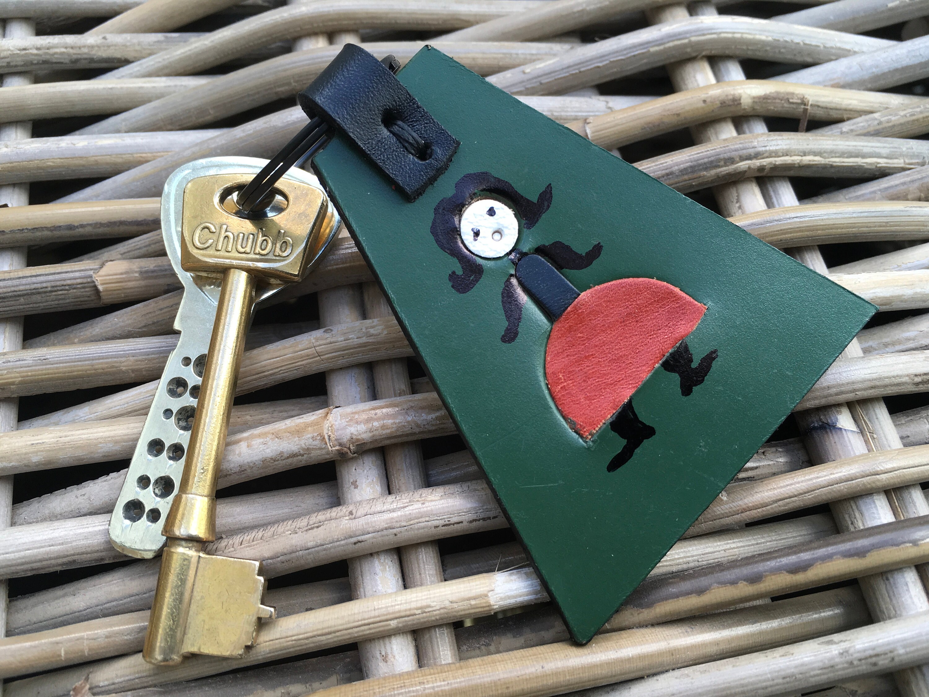 Handmade Artisan Bridle Green Leather Key Ring Key Fob With - Etsy