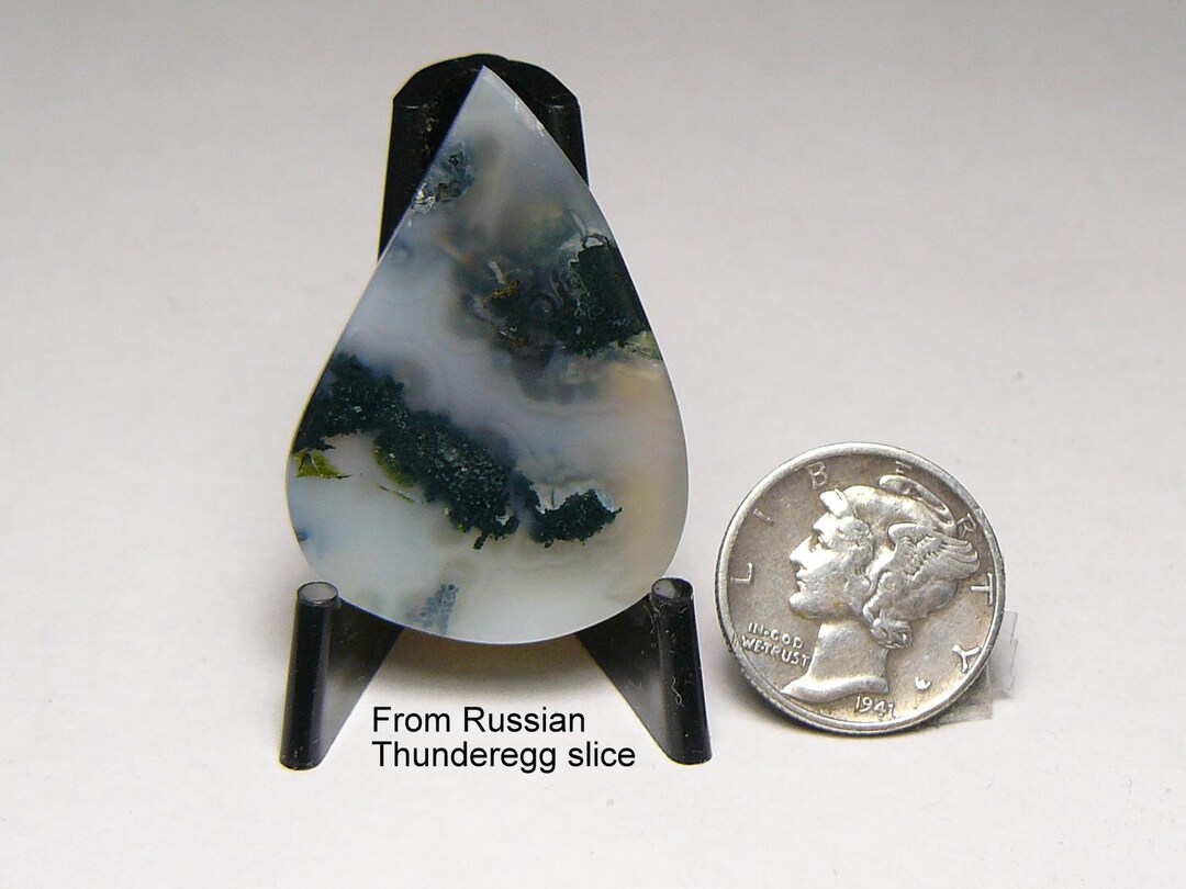 Rare Russian Thunderegg Agate Slice, Dendrites, Mirror Finish - Etsy