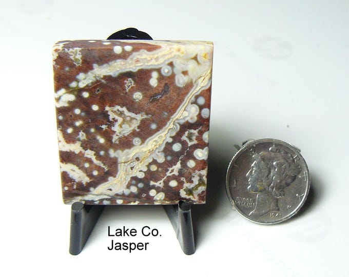 Lapidary Preformed Slab, Rare Lake Co Jasper, 32x30x6 Mm, Sanded ...