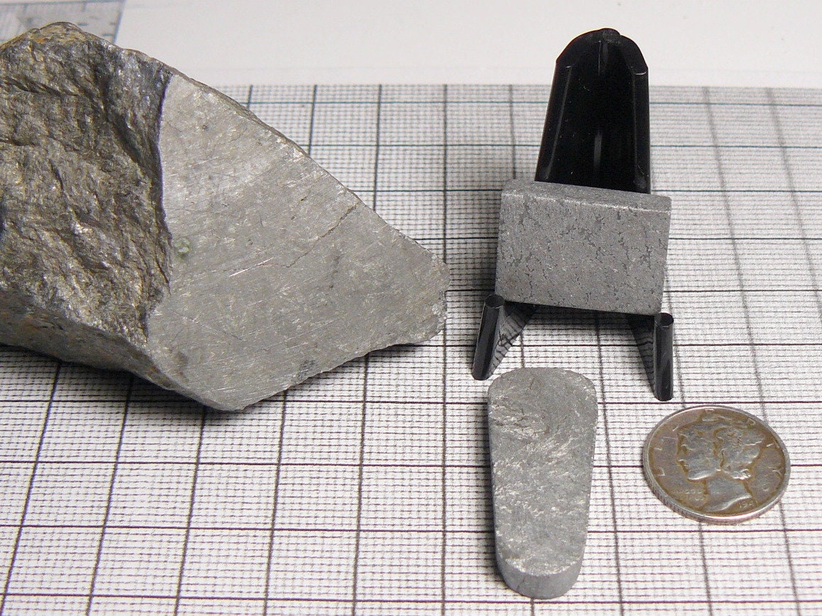 2 Cobaltite preformed slabs and one 13.5 oz chunk, rare, natural silver ...