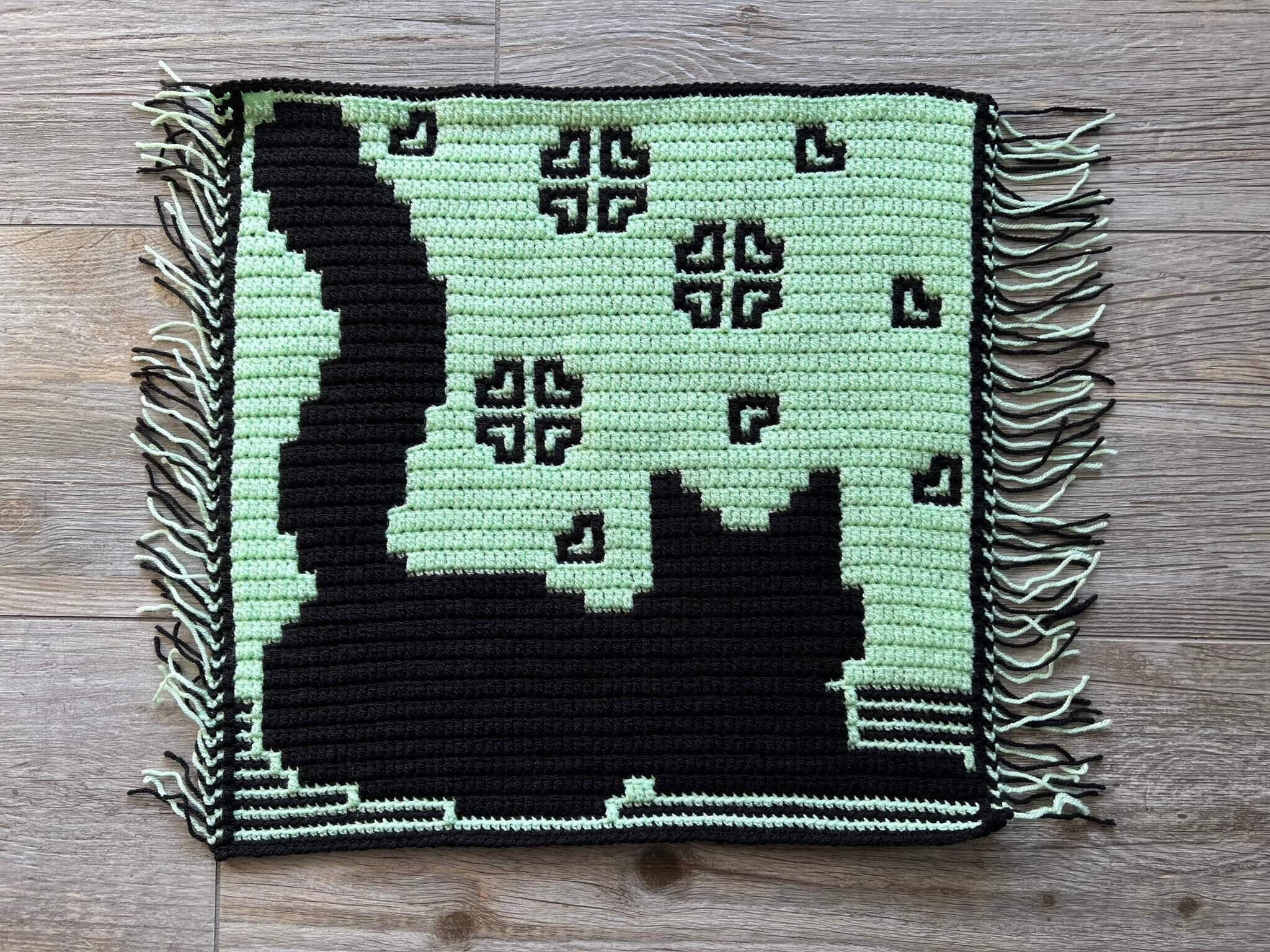 Crochet Locked Filet Mesh / LFM January Cat from 2022 A Year of Cats ...