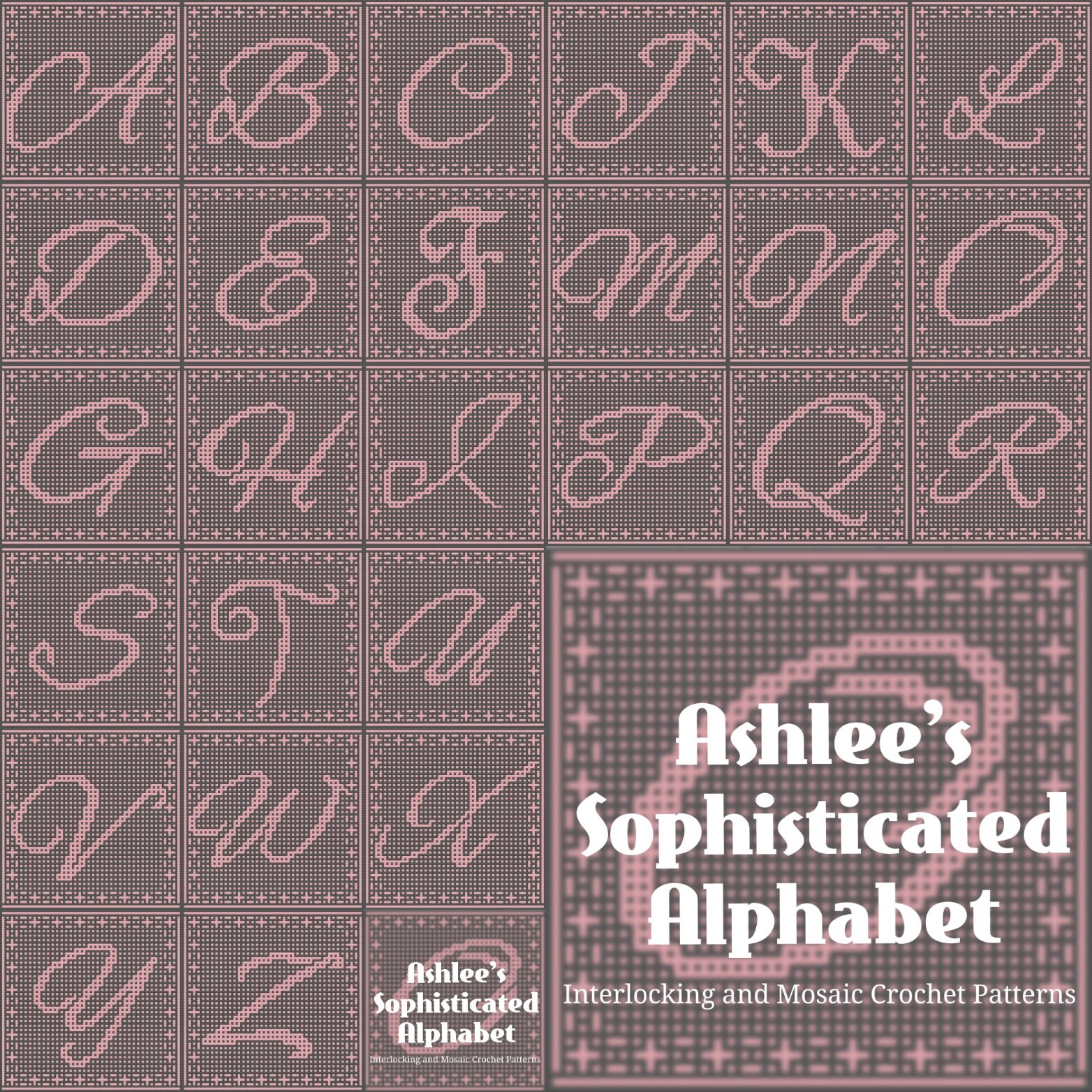 Sophisticated Alphabet Bundle Interlocking LFM and Mosaic | Etsy