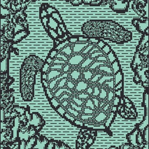 Bubbles the Sea Turtle, Crochet Pattern: Interlocking & Mosaic ...