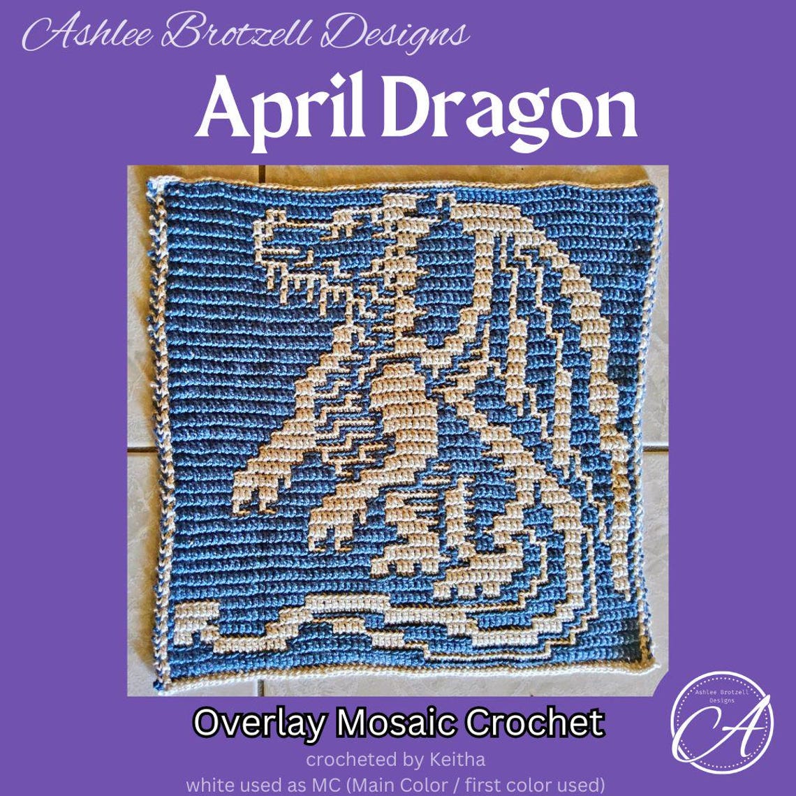 April Dragon Crochet Pattern: Mosaic & Interlocking Techniques (PDF ...