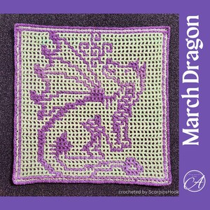 March Dragon Crochet Pattern: Mosaic & Interlocking Techniques (PDF ...