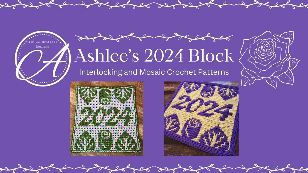 Ashlee's 2024 Block (floral) Crochet Square Pattern: Interlocking ...