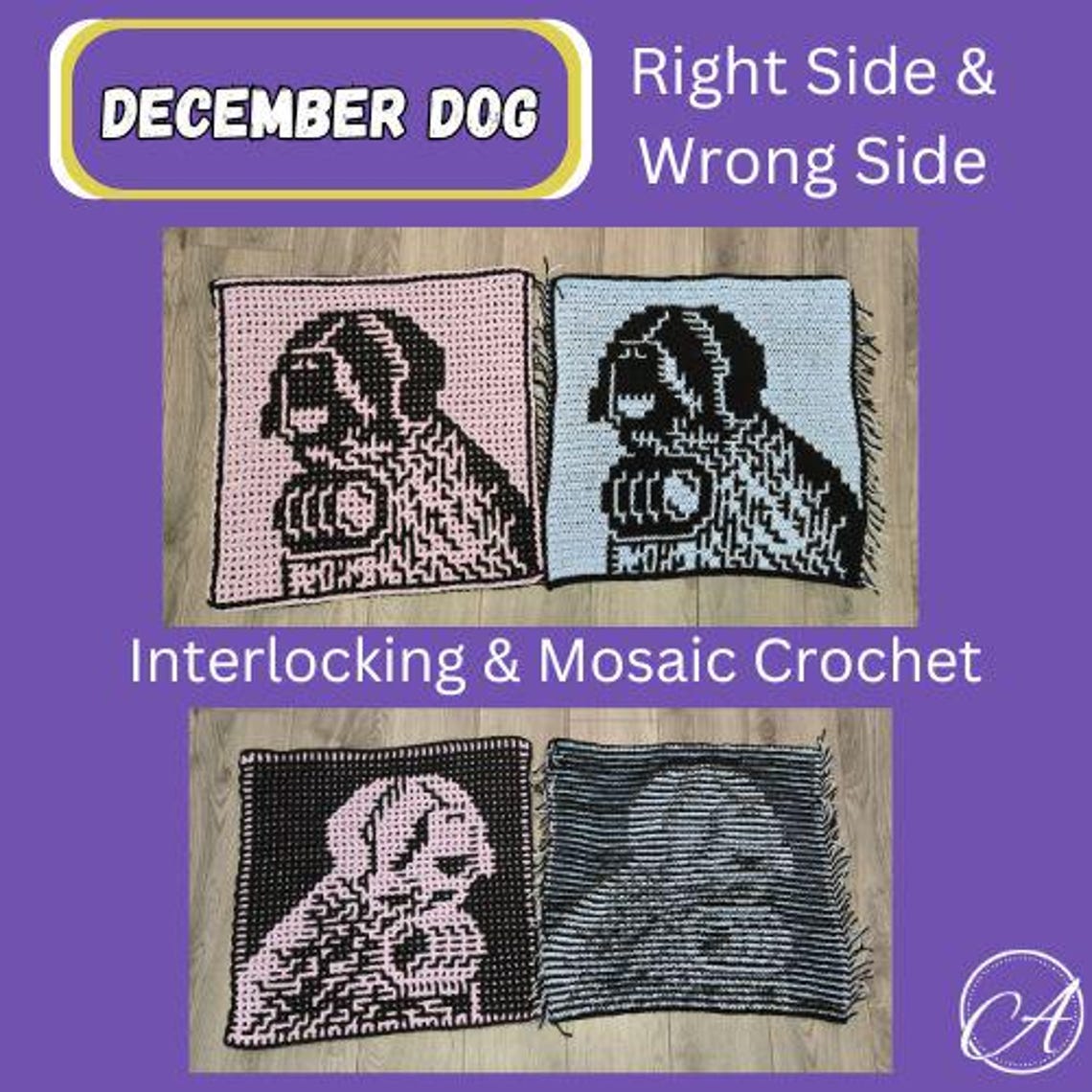 December Dog (st. Bernard) Crochet Pattern: Mosaic & Interlocking ...