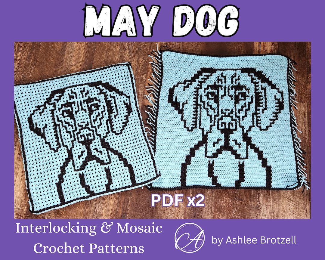 May Dog (great Dane) Crochet Pattern: Mosaic & Interlocking Techniques ...