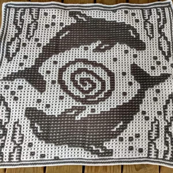 Crochet Mosaic Dolphin - Etsy