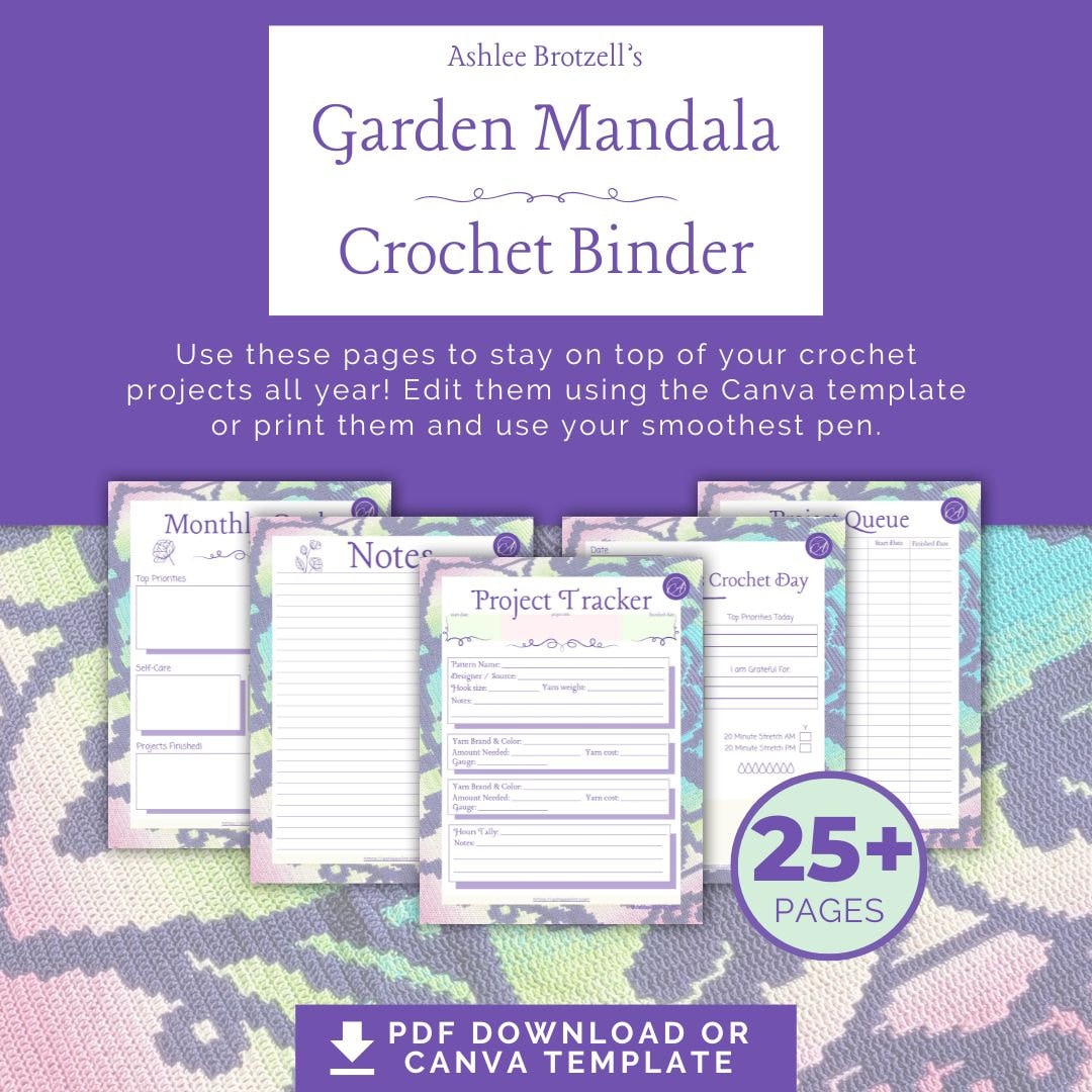 Crochet Binder: Editable & Printable Organizer Bundle Using Garden ...